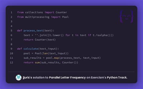 Jjuriss Solution For Parallel Letter Frequency In Python On Exercism