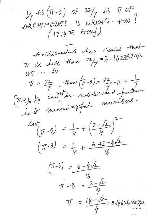 PDF AS Pi OF AS OF Pi OF ARCHIMEDES IS WRONG HOW Th PROOF