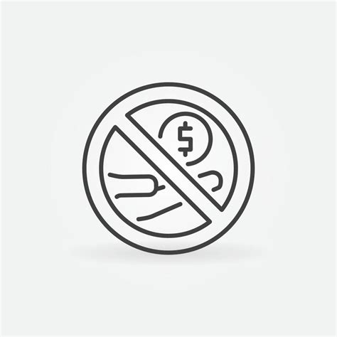 Stop Corruption And Bribery Vector Concept Outline Icon Or Symbol