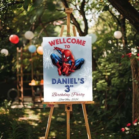 Spiderman Welcome Sign Template Instant Download Editable Spider Man