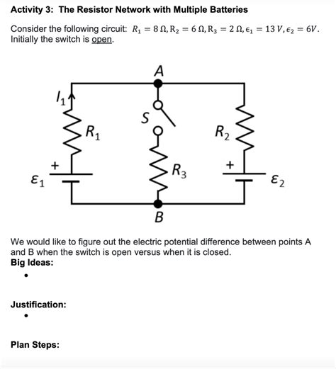 Solved Activity 3 The Resistor Network With Multiple Chegg Com