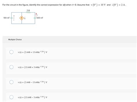 Solved For The Circuit In The Figure Identify The Correct Chegg