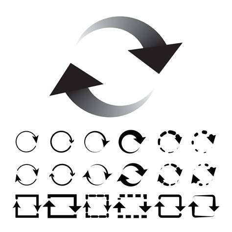 Restart Arrows Interface Button Signs Set Vector Vector Art At Vecteezy