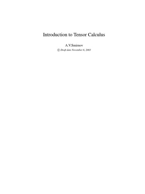 introduction to tensor calculus pdf tensor divergence