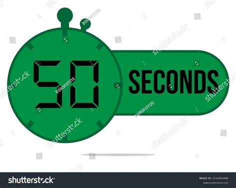 50 Seconds Timer Clock Digital Timer Stock Vector Royalty Free