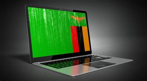 Premium Photo Zambia Country Flag And Binary Code On Laptop Screen 3d