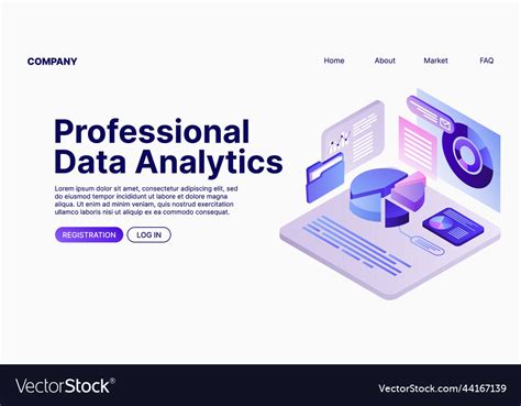 Professional Data Analytics Data Analyse Landing Vector Image