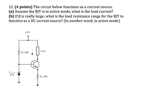 solved the circuit below functions as a current source