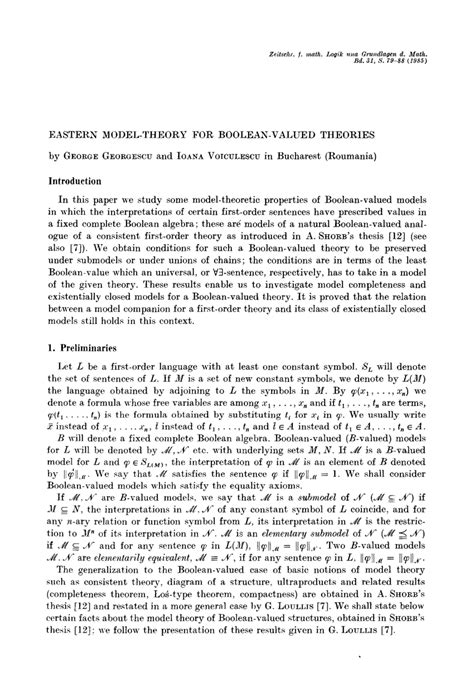 Pdf Eastern Model‐theory For Boolean‐valued Theories
