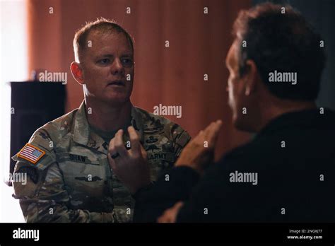 The 3rd Infantry Brigade Combat Team Commander Col Rob Shaw Engages In Conversation With Robert