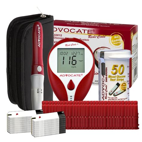 Advocate Redi Code Speaking Blood Glucose Monitor Kit Auto Coding