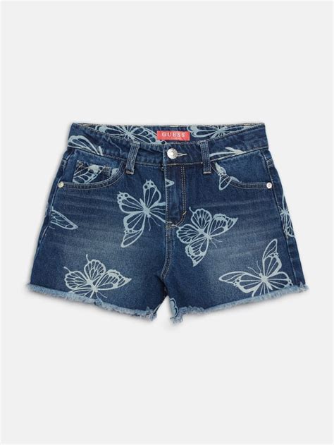 denim butterfly shorts 7 14 guess factory
