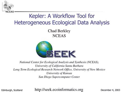 Ppt Kepler A Workflow Tool For Heterogeneous Ecological Data
