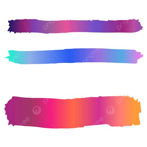 Colorful Gradient Brush Stroke Set Vector Gradient Brush Gradient