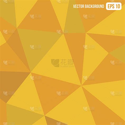 橙色三角形几何抽象背景。向量