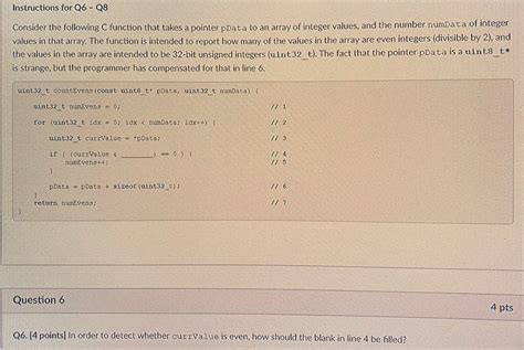 Solved Instructions For Q6 08 Consider The Following C