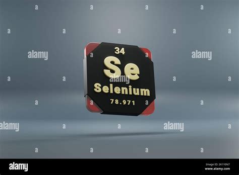 Beautiful Abstract Illustrations Standing Black And Red Selenium Element Of The Periodic Table