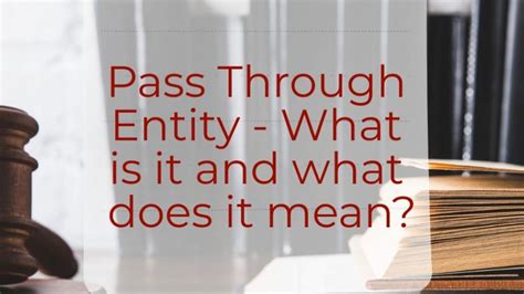 What Is A Pass Through Entity