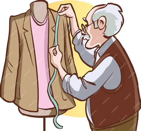 Premium Vector Master Tailor Working Vector Illustration