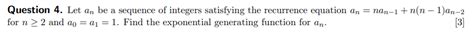 Solved Question 4 Let An Be A Sequence Of Integers