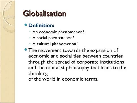 introduction to globalisation {lecture notes}
