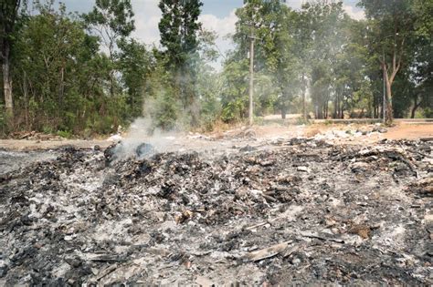 Garbage Fire Burning In Landfill Effects To Environmental Stock Image Image Of Ground