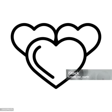 하트 아이콘은 얇은 선 스타일 벡터 일러스트 레이 션 그래픽 디자인에 있습니다 고립 색상에 대한 스톡 벡터 아트 및 기타 이미지