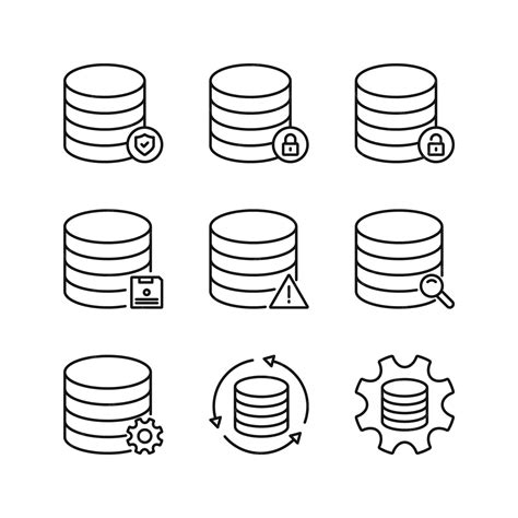 Premium Vector Editable Set Icon Of Database Vector Illustration