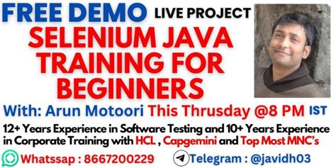 Arun Motoori On Linkedin Softwaretesting Seleniumjava Trainings