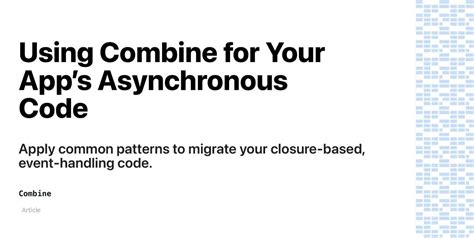 Ganesh Raju Galla On Linkedin Iosdev Iosdev Swift Combine