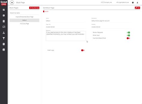configure custom block pages