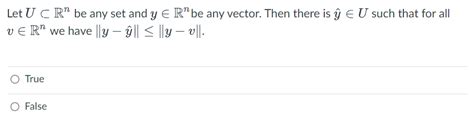Solved Let U CR Be Any Set And Y ER Be Any Vector Then Chegg Com