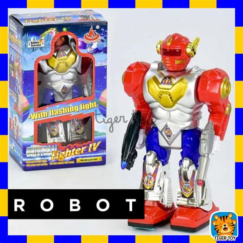 หุ่นยนต์เดินได้ใสถ่านหุ่น Robot มีเสียงมีไฟ หุ่นยนต์ใส่ถ่าน Th