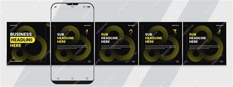 Premium Vector Set Of Linkedin Carousel Post Editable Business Social Media Instagram Carousel