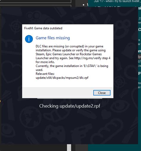Dlc Files Are Missing Or Corrupted FiveM Client Support Cfx Re Community
