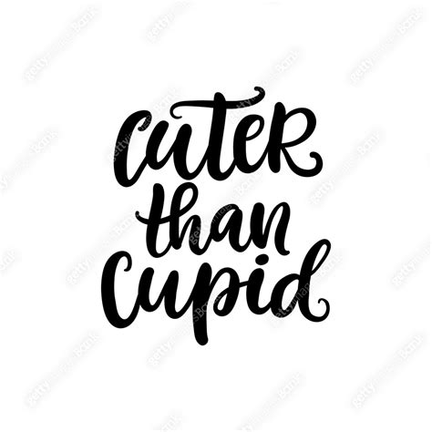 Cuter Than Cupid Hand Drawn Valentines Day Brush Lettering 이미지
