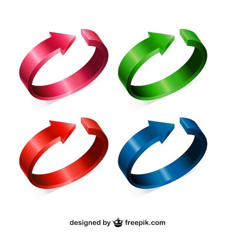 Premium Vector Circular Colored Arrows Set