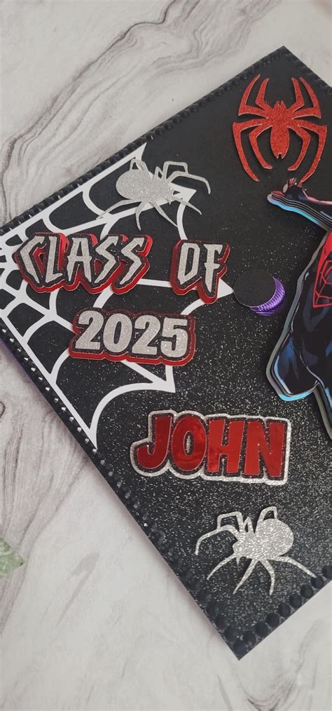 Spiderman Graduation Cap Topper Class Of 2026 Black Spider Graduate