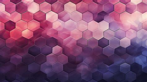 a repeating hexagon and triangle pattern in shades of pink and purple