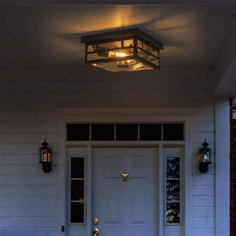 Flush Mount Dusk To Dawn Outdoor Ceiling Lights The Home Depot