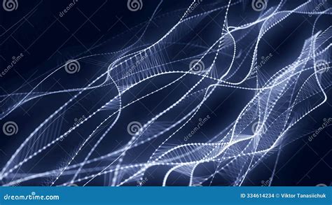 Futuristic Particle Wave Abstract Technology Background Big Data Visualization Stock Vector