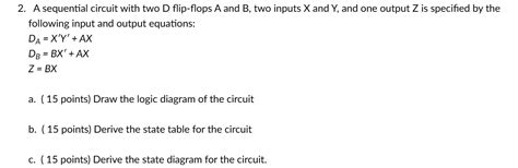 solved a sequential circuit with two d ﻿flip flops a and b