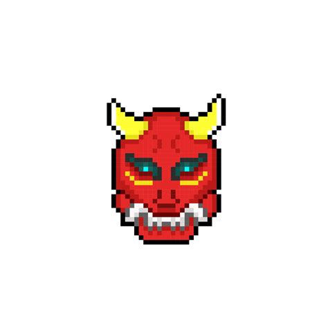 Red Devil Head In Pixel Art Style 21660124 Vector Art At Vecteezy