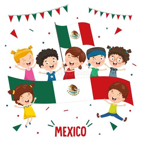 Vector Illustration Of Happy Mexico Independence Day With Waving Flag