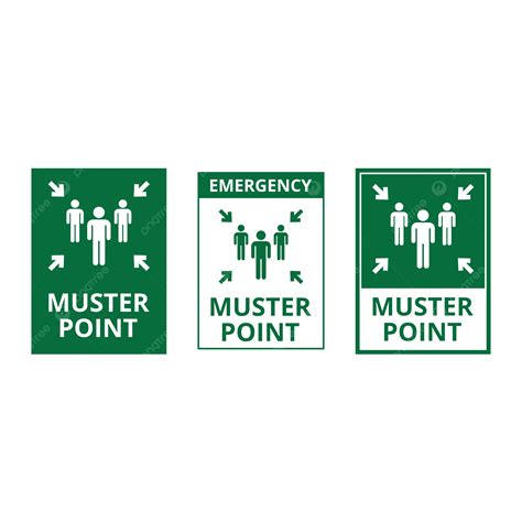 Set Of Muster Point Sign Vector Set Of Muster Point Sign Set Of Muster Point Signage Set Of