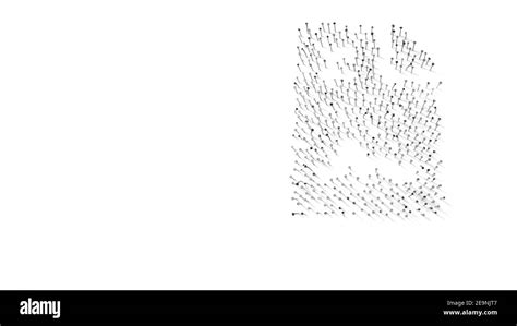 3d Rendering Of Nails In Shape Of Symbol Of Paper With Bent Corner And