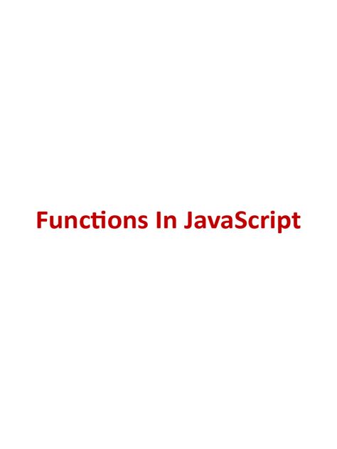 ⚡ Functions In Javascript Pdf Anonymous Function Parameter