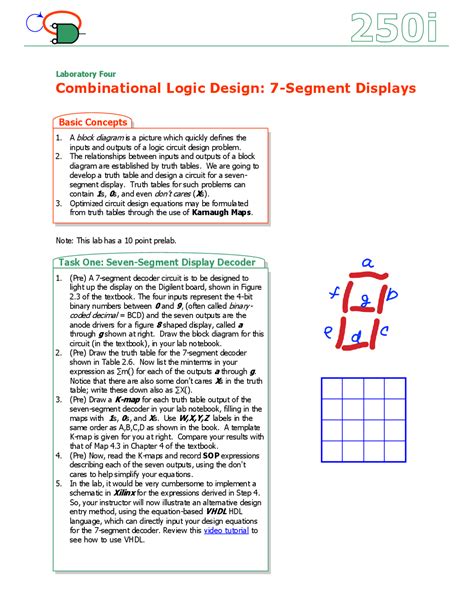 Lab 4 Laboratory Four Combinational Logic Design 7 Segment Displays