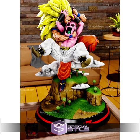 Goku Ssj3 Vs Majin Buu Stl Files From Dragonball 3d Model Specialstl