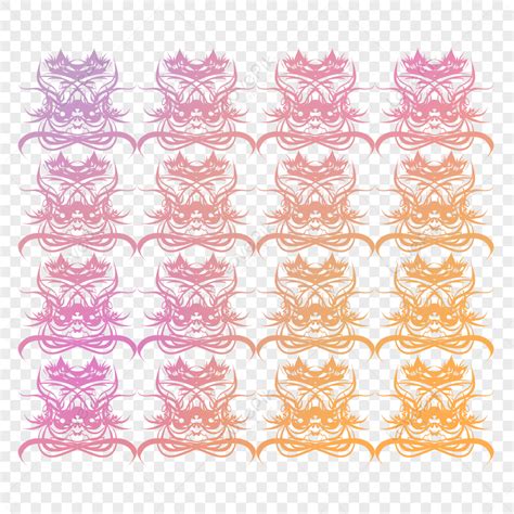 European Retro Shading Pattern Pink Shading Colorful Shading Orange